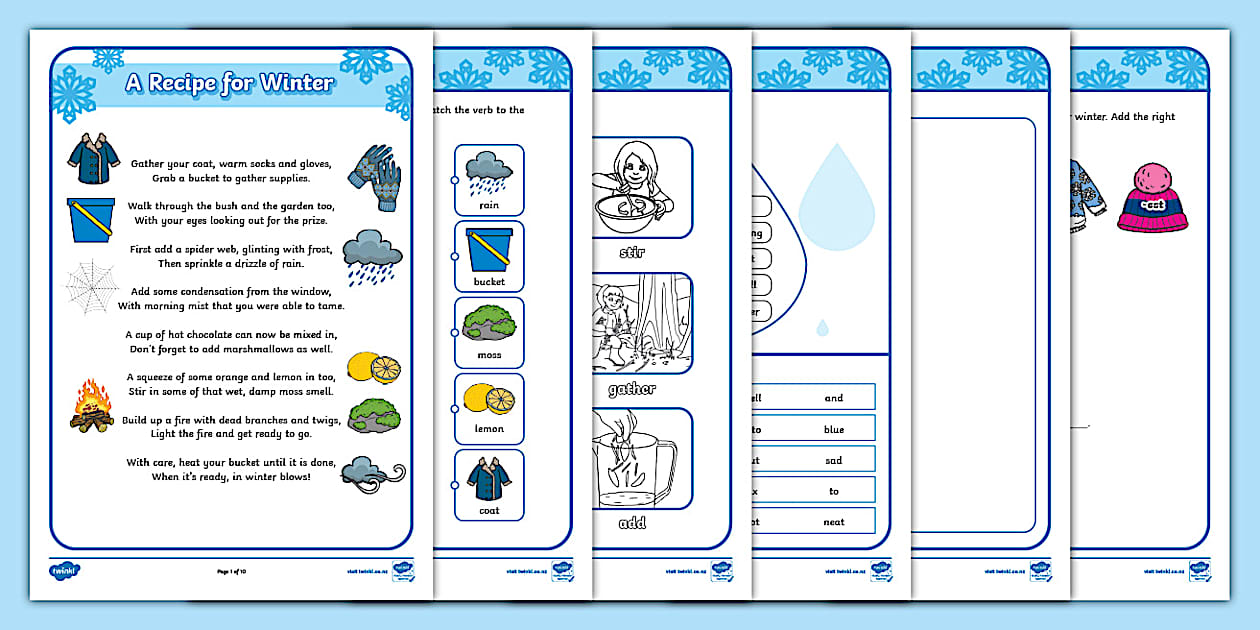 A Recipe For Winter Poem Pack Y0-3 (teacher made) - Twinkl