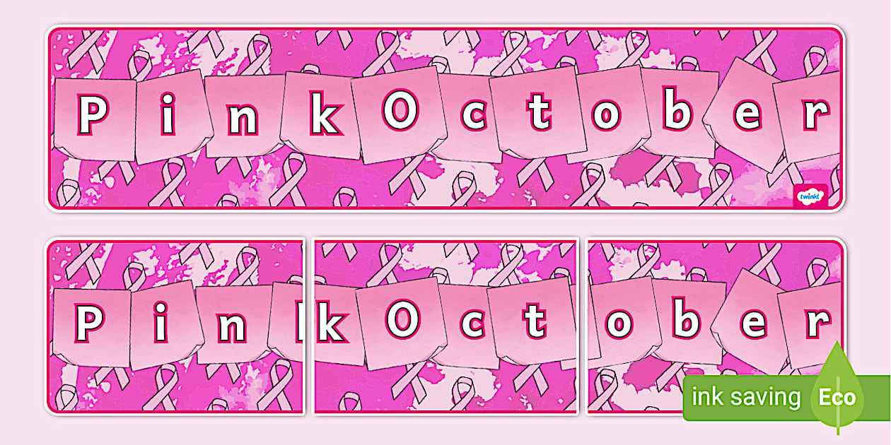 Pink October Display Banner (Teacher-Made) - Twinkl