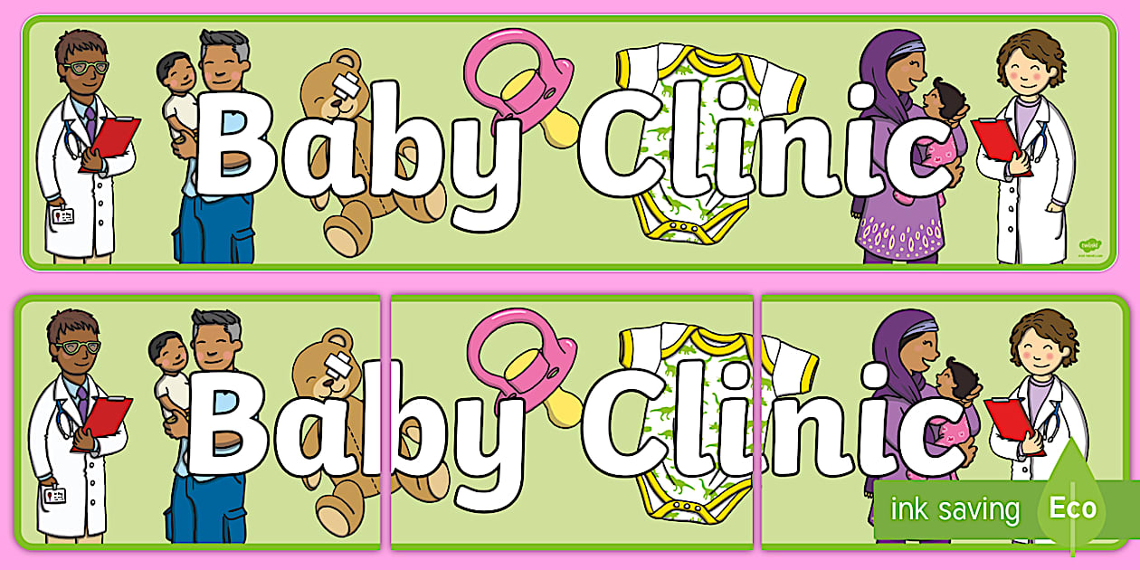Editable Baby Clinic Role Play Display Banner (teacher made)