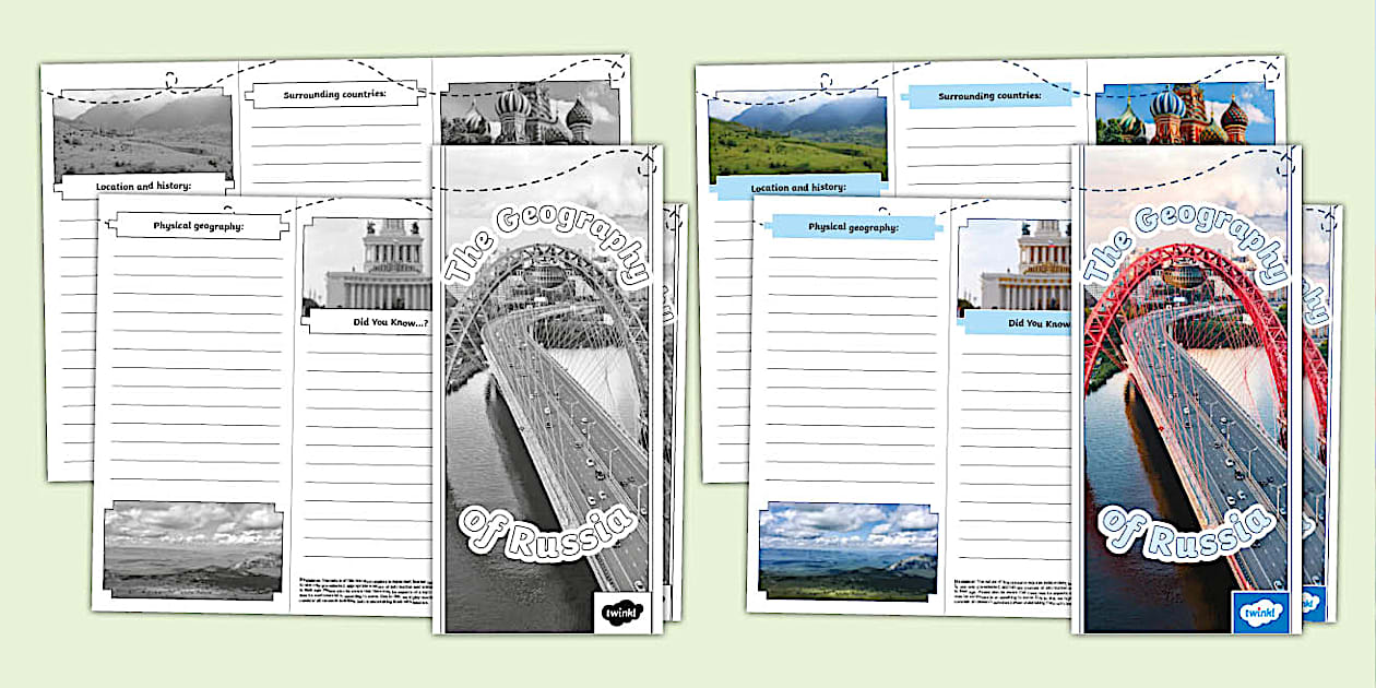 The Geography of Russia Leaflet Template (teacher made)