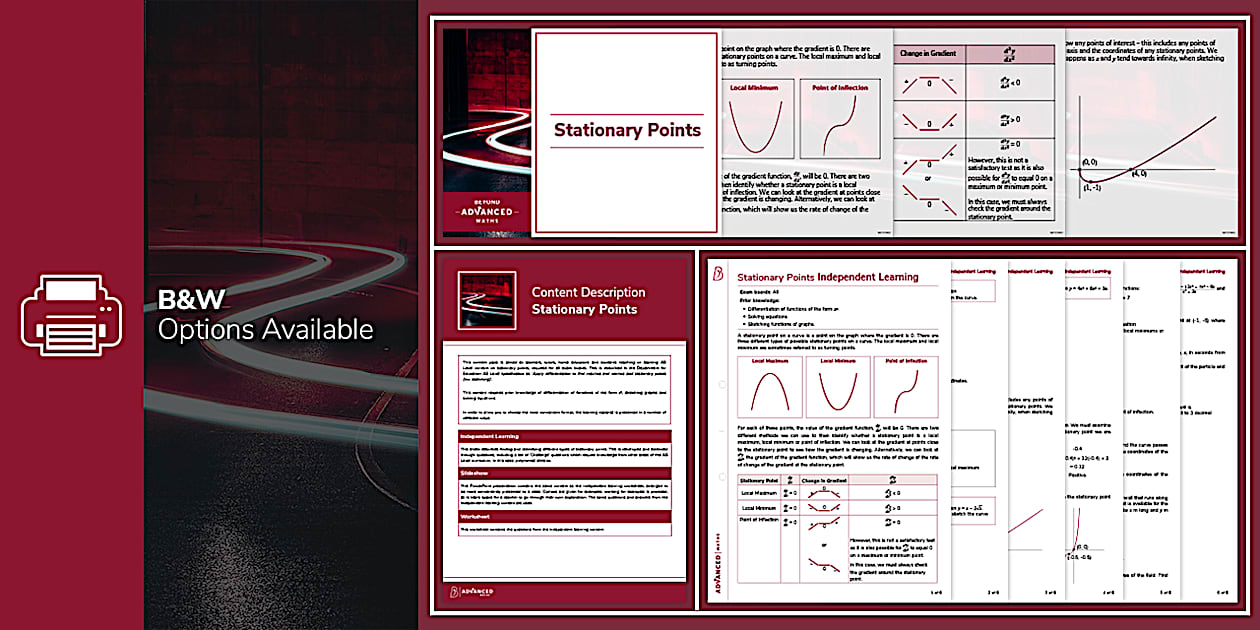 👉 Stationary Points | A Level Maths Resource | Beyond: Advanced