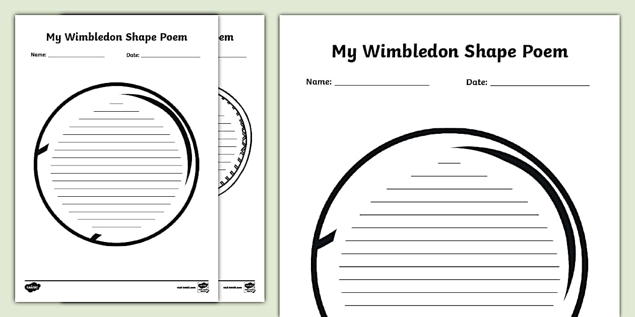 Wimbledon Shape Poetry Template (Teacher-Made) - Twinkl