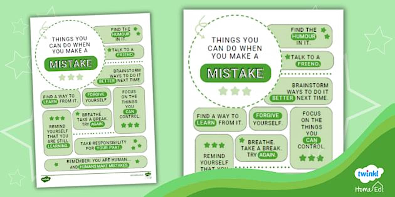 What To Do When You Make A Mistake Poster (teacher made)