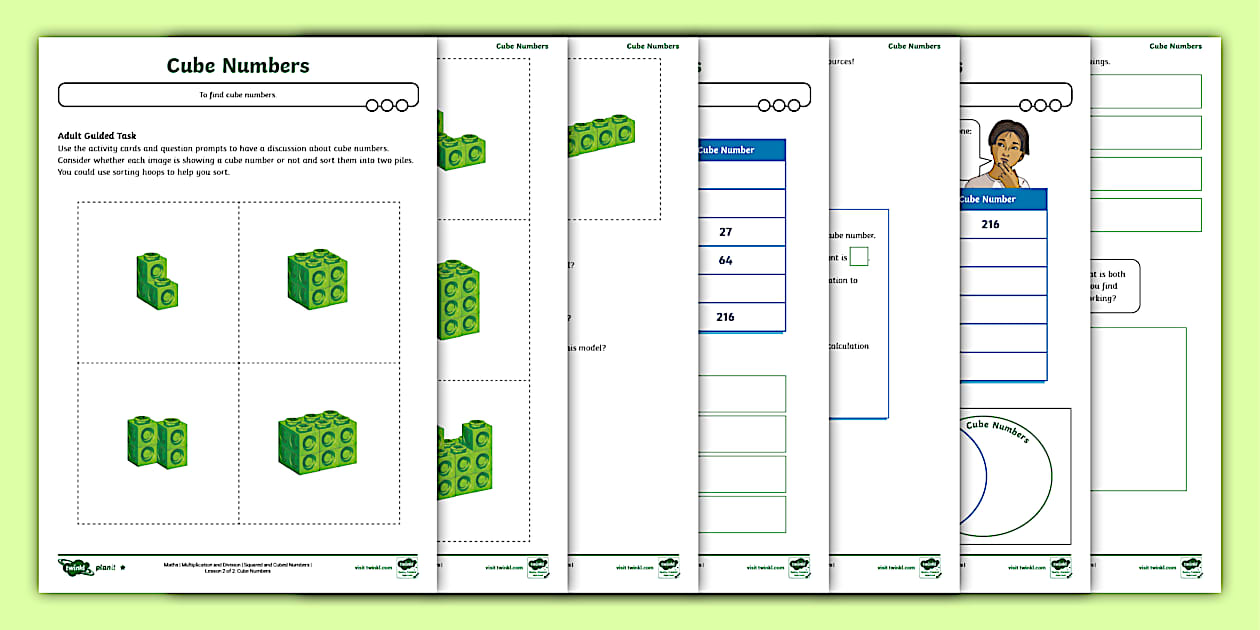 👉 Cube Numbers Maths Activity Sheetṣ Year 5 - Twinkl