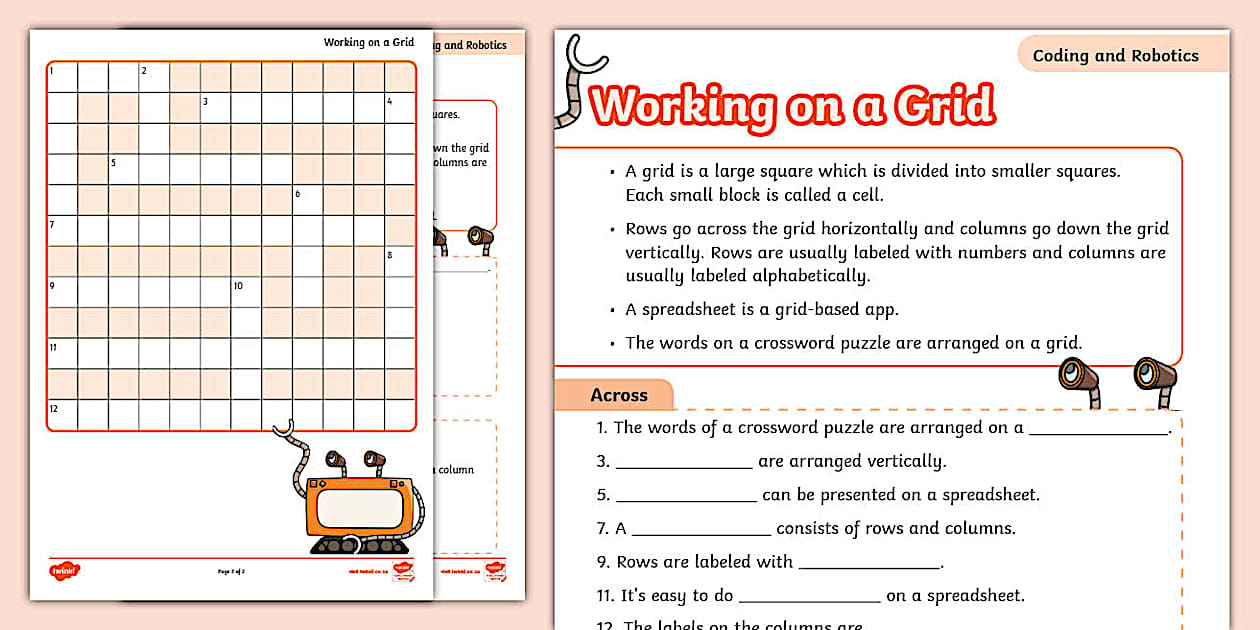 Robotics and Coding - Working on a Grid Crossword Puzzle