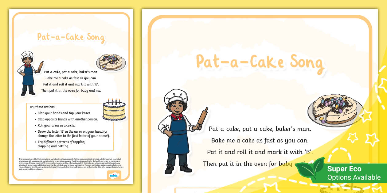 Pat-a-Cake Song Sheet | Physical Development