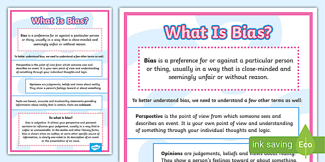 Understanding Bias Display Poster (teacher made) - Twinkl