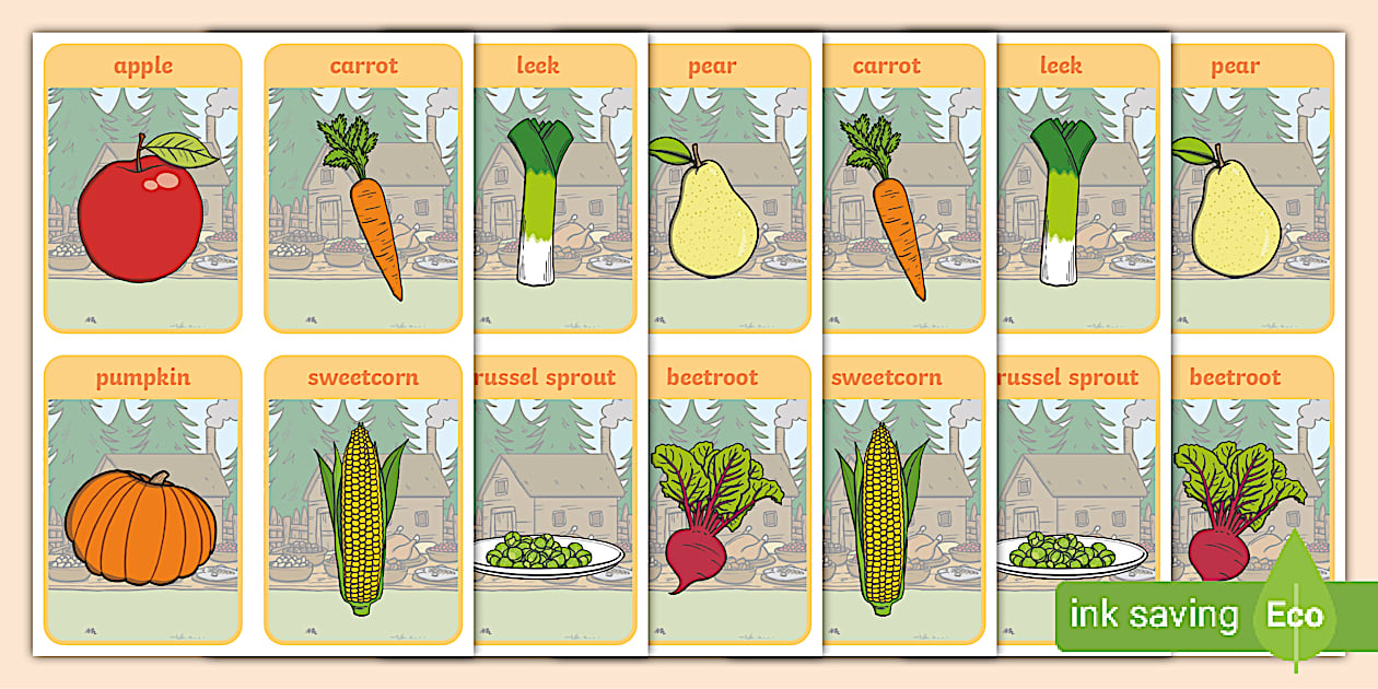 Harvest Food Pairs Game (teacher made) - Twinkl