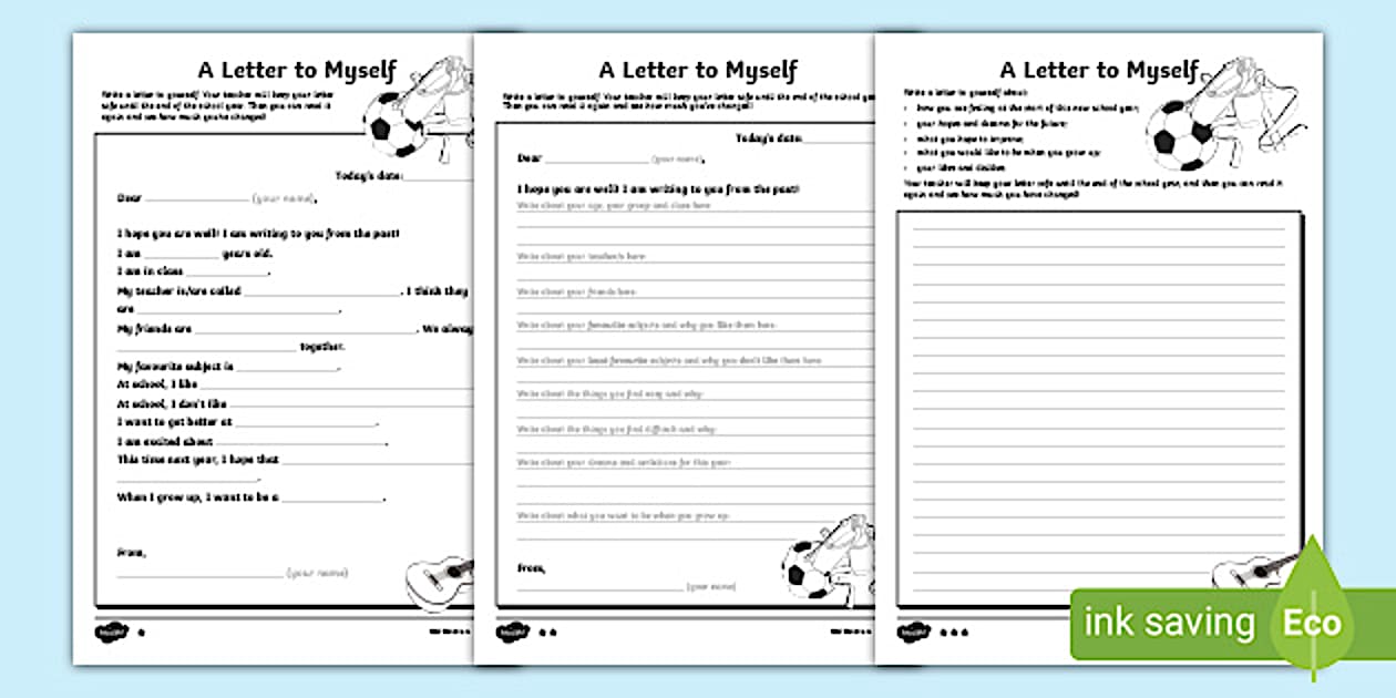 Writing To Myself Letter Template - KS2 Resources - Twinkl