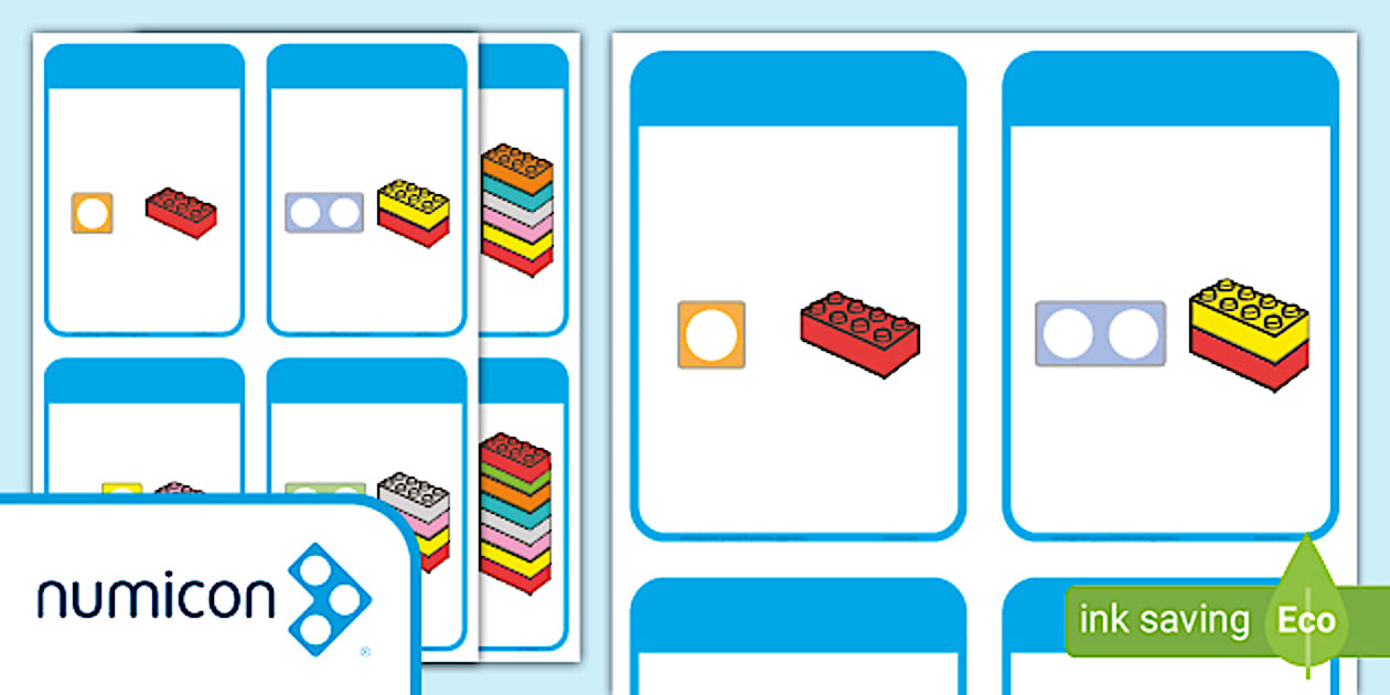 Build a Tower Numicon Shapes 1-10 Counting Challenge Cards