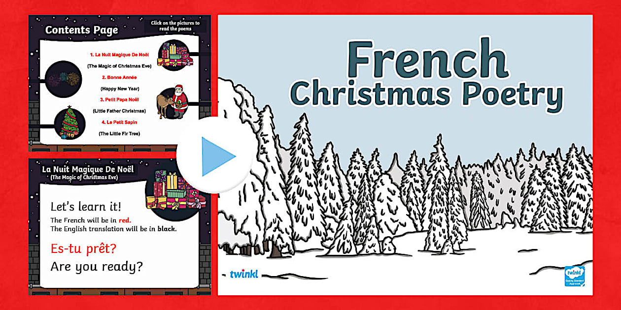French Christmas Poetry PowerPoint (Teacher-Made) - Twinkl