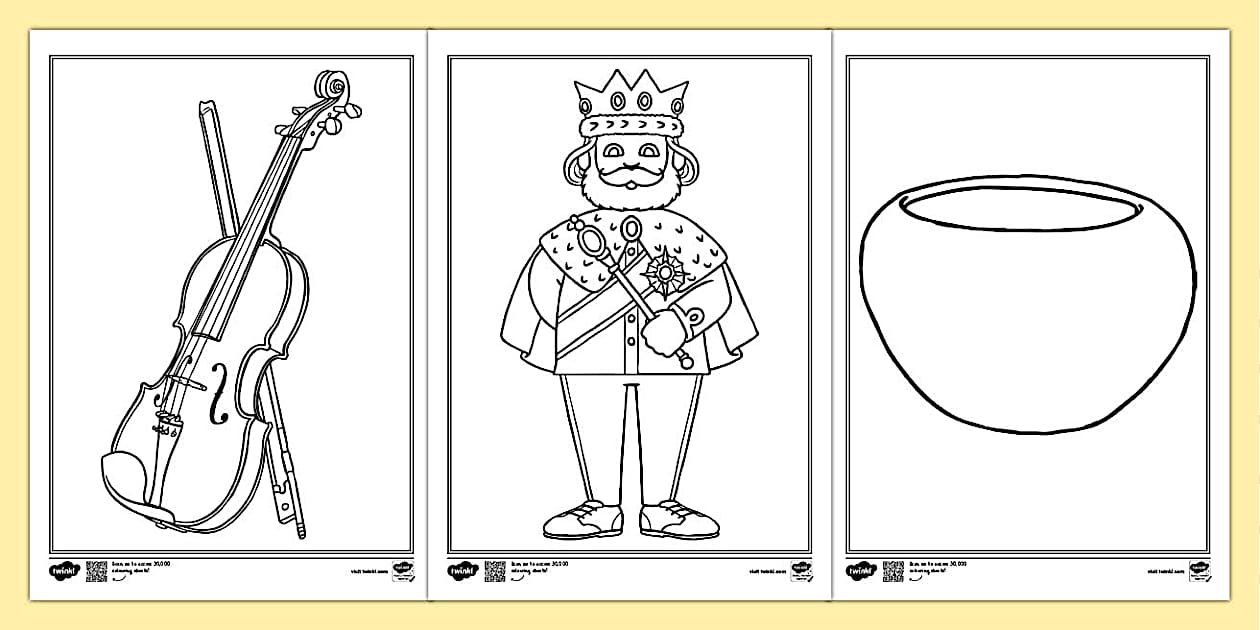 Old King Cole Colouring Sheets (teacher made) - Twinkl