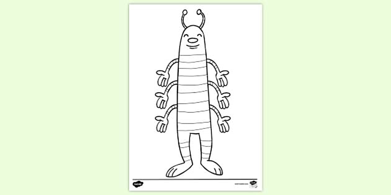 Stripy Alien Colouring Sheet | Colouring Sheets - Twinkl