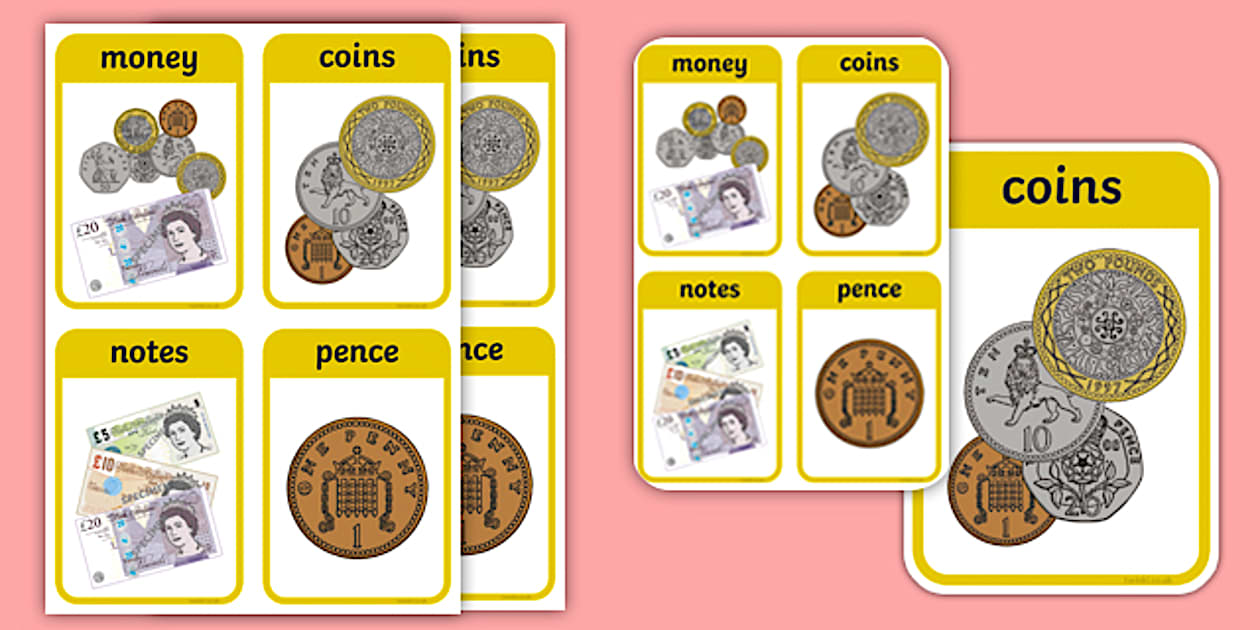CfE Early Level Numeracy and Mathematics Money Keyword Flashcards-Scottish