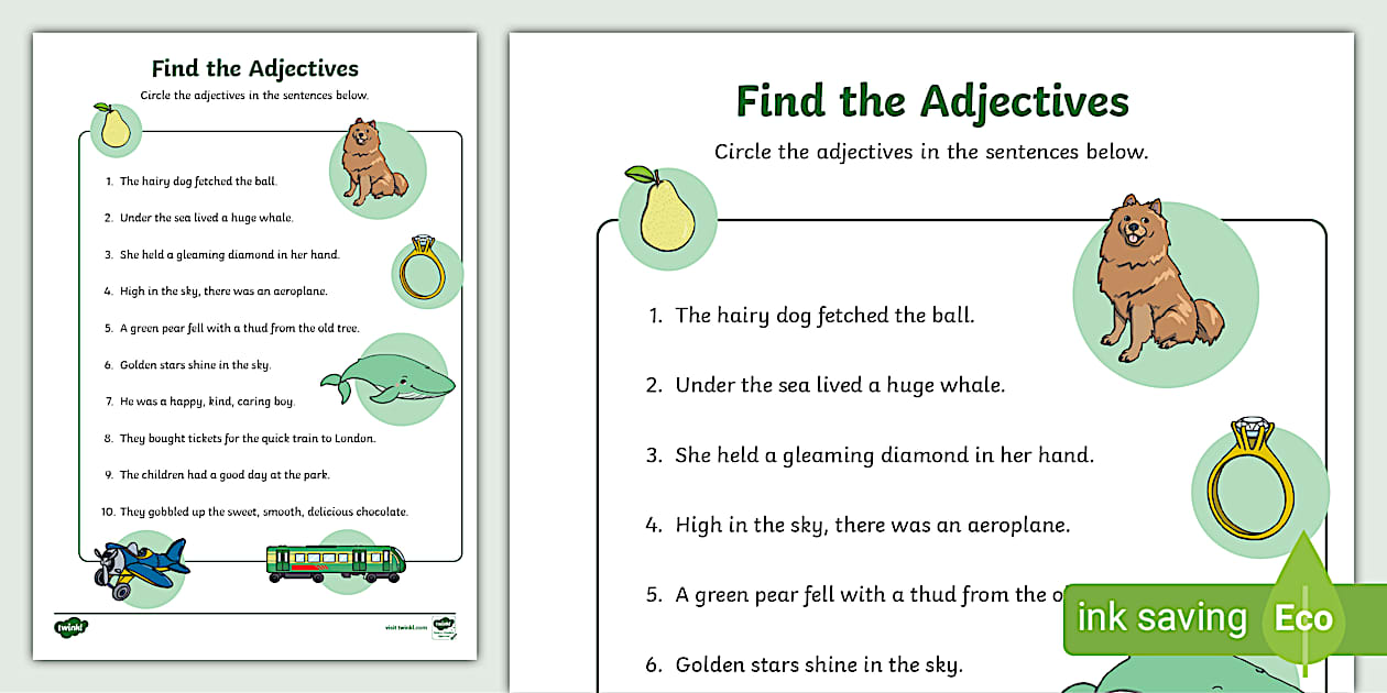Find the Adjectives Activity (teacher made) - Twinkl