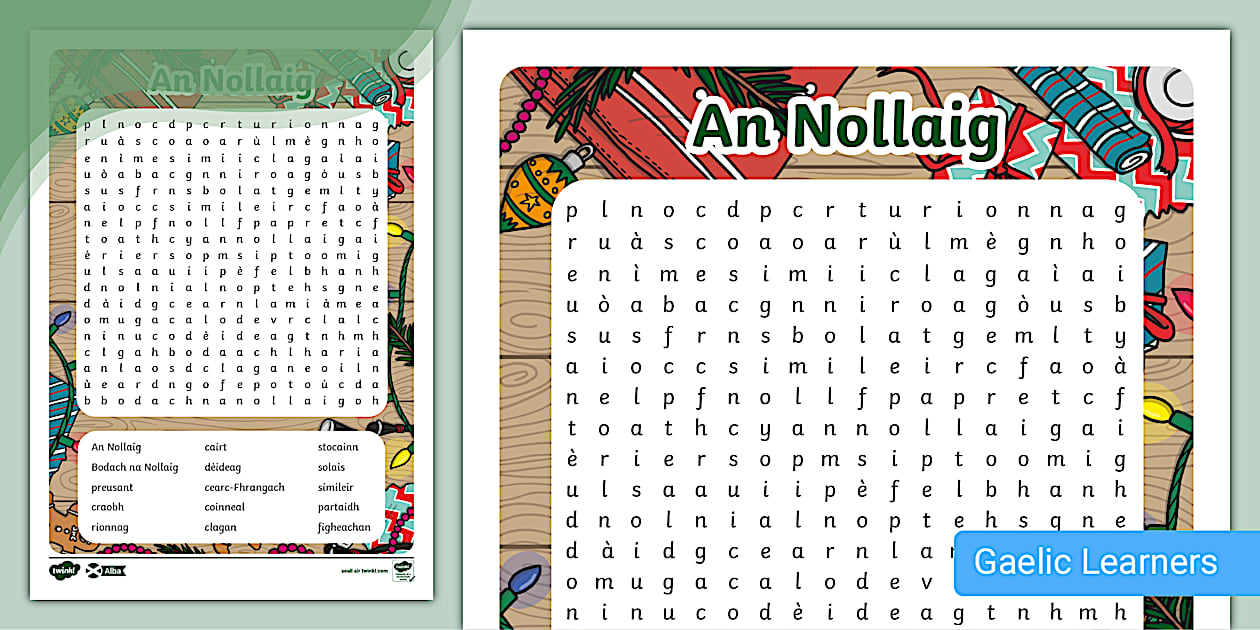Gaelic Christmas Wordsearch - Gaelic Learners (teacher made)