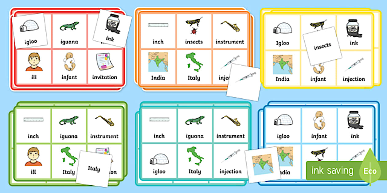 Initial i Sound Bingo and Lotto Game (teacher made) - Twinkl