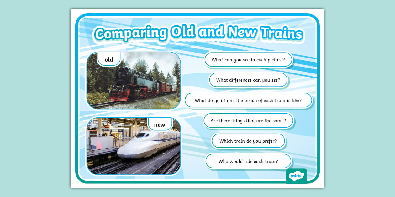 Comparing Old and New Trains Discussion Prompt - Twinkl