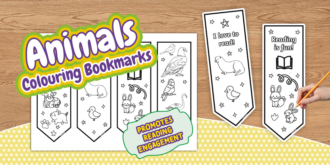 Foundation Phase Life Skills - Animals - Colouring Bookmarks (CAPS Aligned)