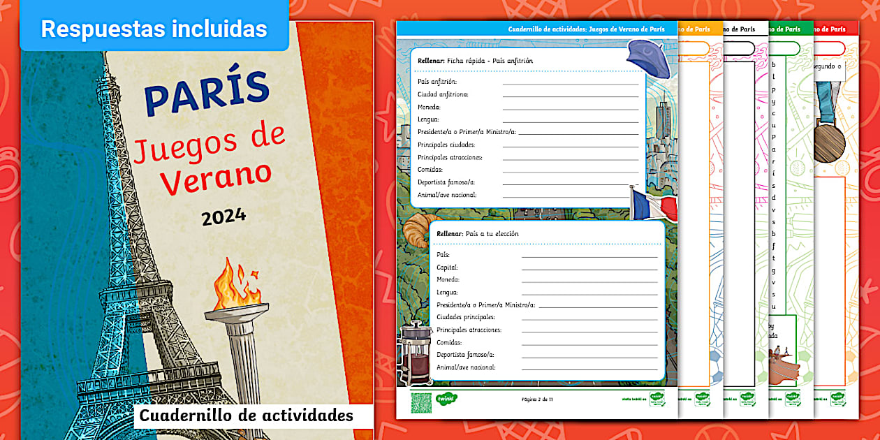 Cuadernillo de actividades: Juegos de verano de París