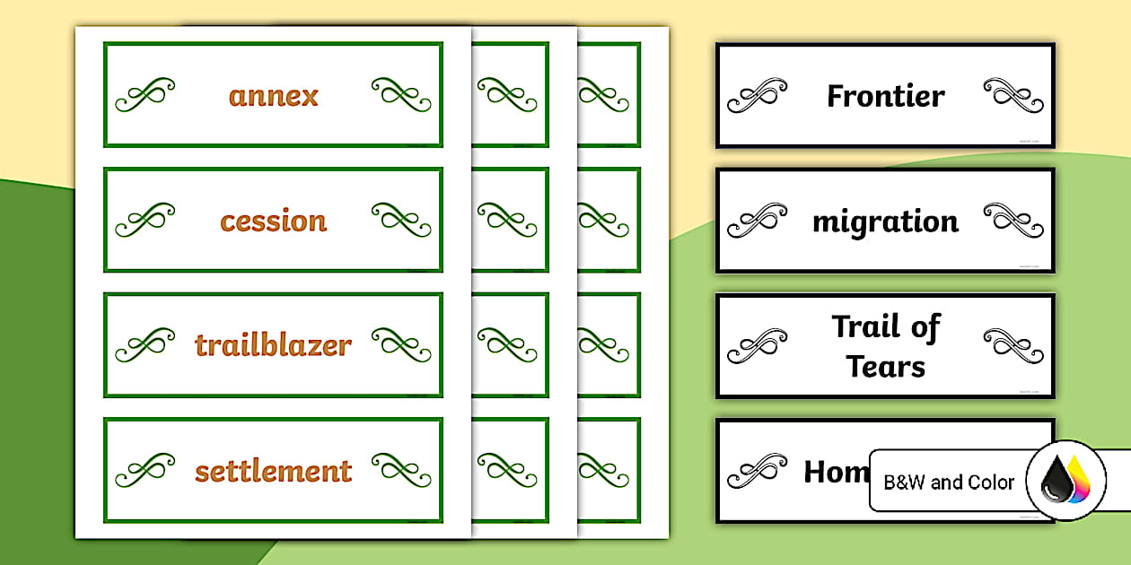 Westward Expansion Word Cards for 6th-8th Grade - Twinkl