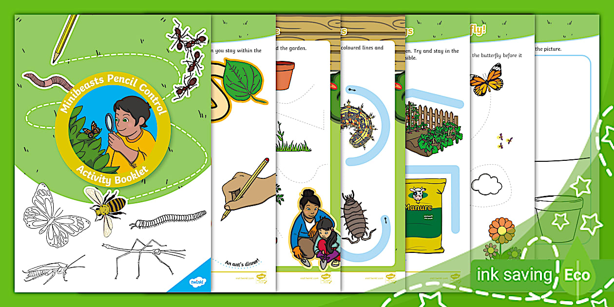 Minibeasts Pencil Control Activity Booklet (teacher made)