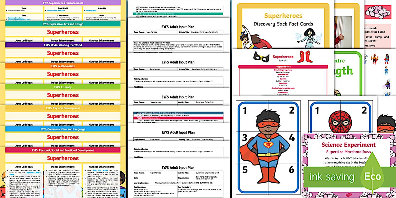 EYFS Superheroes Bumper Planning Pack (Hecho por educadores)