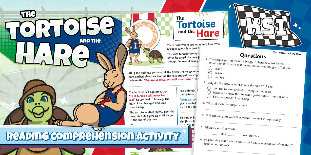 KS1 The Tortoise and the Hare Reading Comprehension Activity