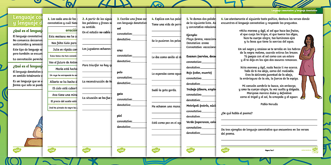 Ficha de actividad: Lenguaje connotativo y lenguaje denotativo