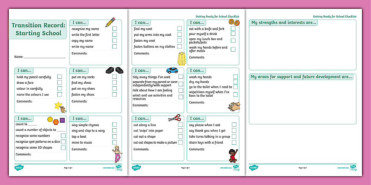 Starting School Checklist | Ready for Primary | Twinkl Cymru