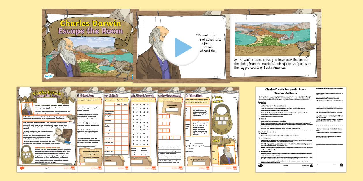 Charles Darwin Escape the Room (Teacher-Made) - Twinkl