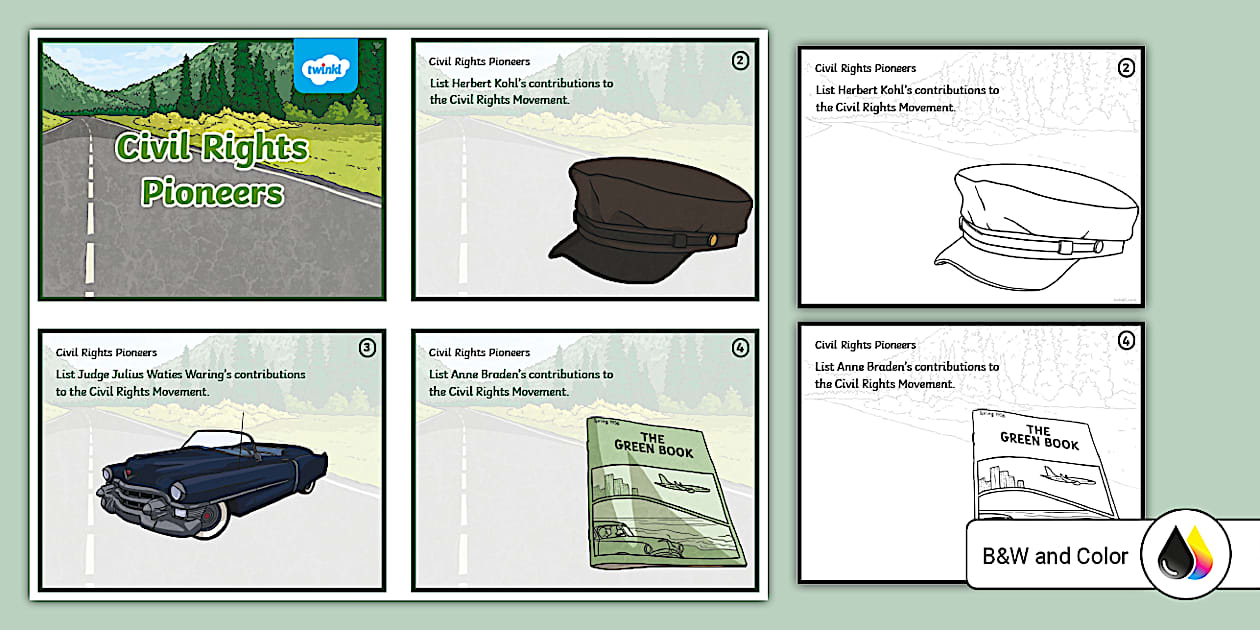 Eighth Grade Civil Rights Pioneers Digital Task Cards
