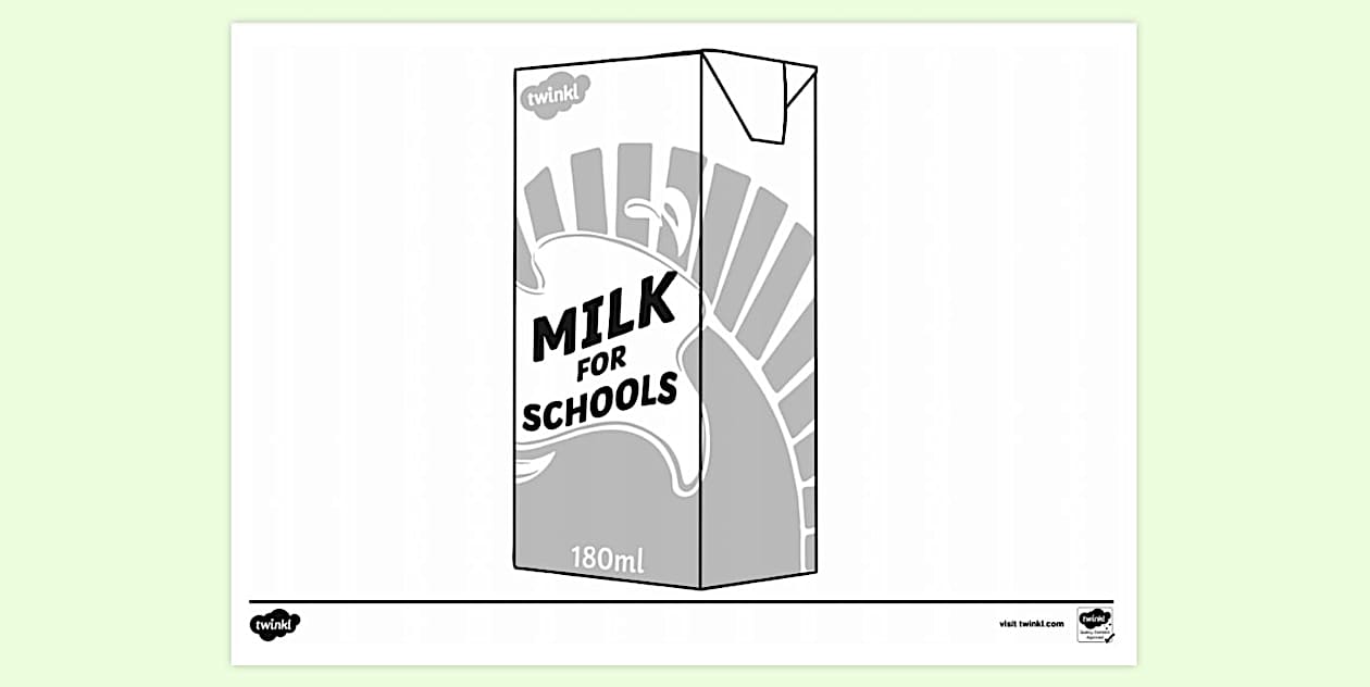 School Milk Carton Colouring Sheet | Colouring Sheets