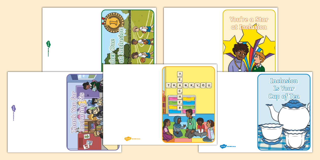 Thank You for Including Me Teacher's Day Cards - Twinkl
