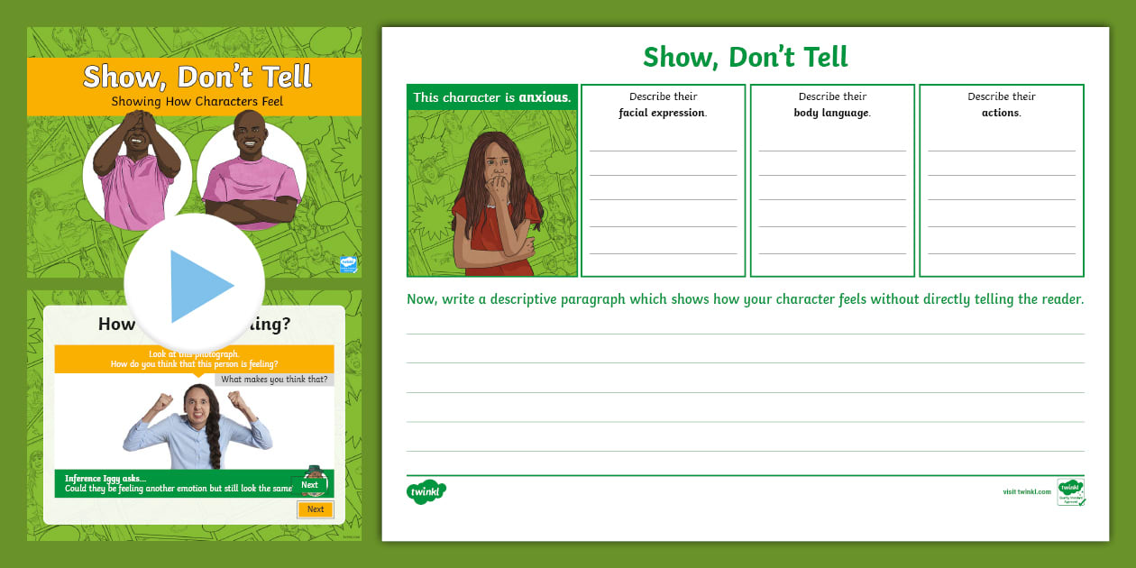 Show, Don’t Tell Writing Exercises and PowerPoint | Primary