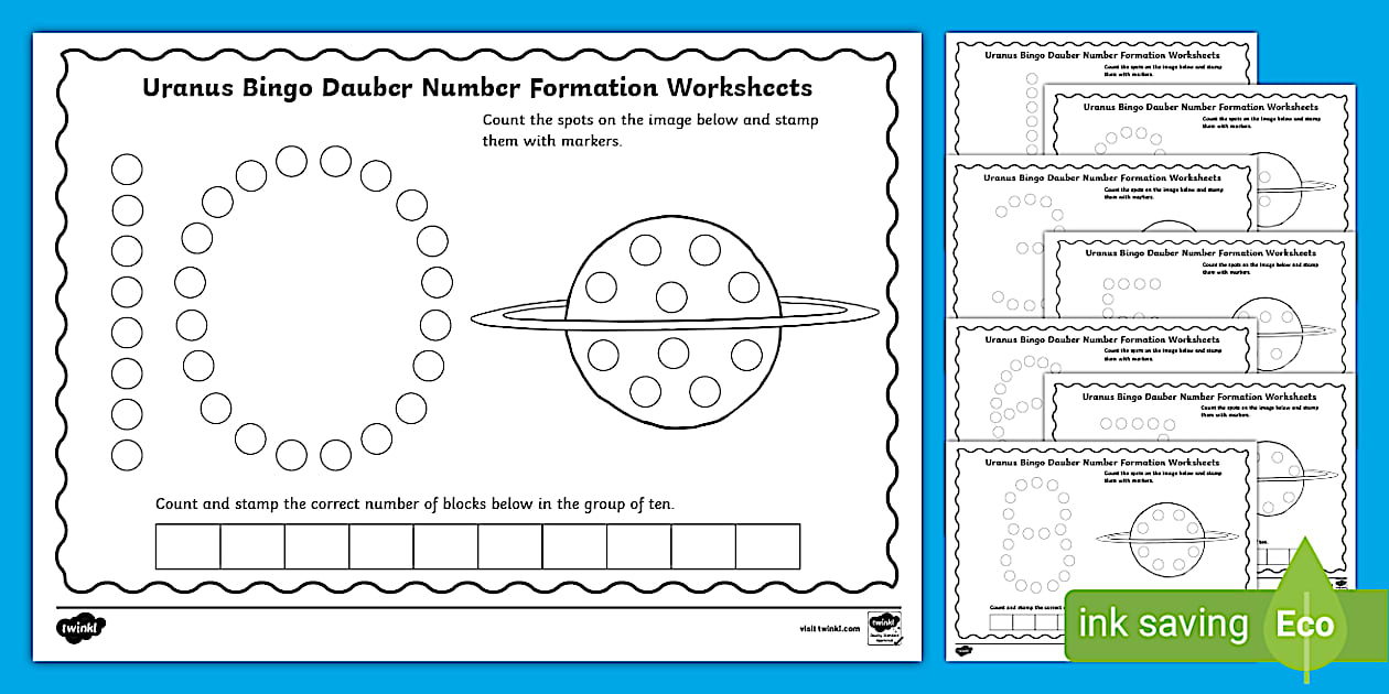 Uranus Bingo Dauber Worksheets| Twinkl Mathematics| Numbers