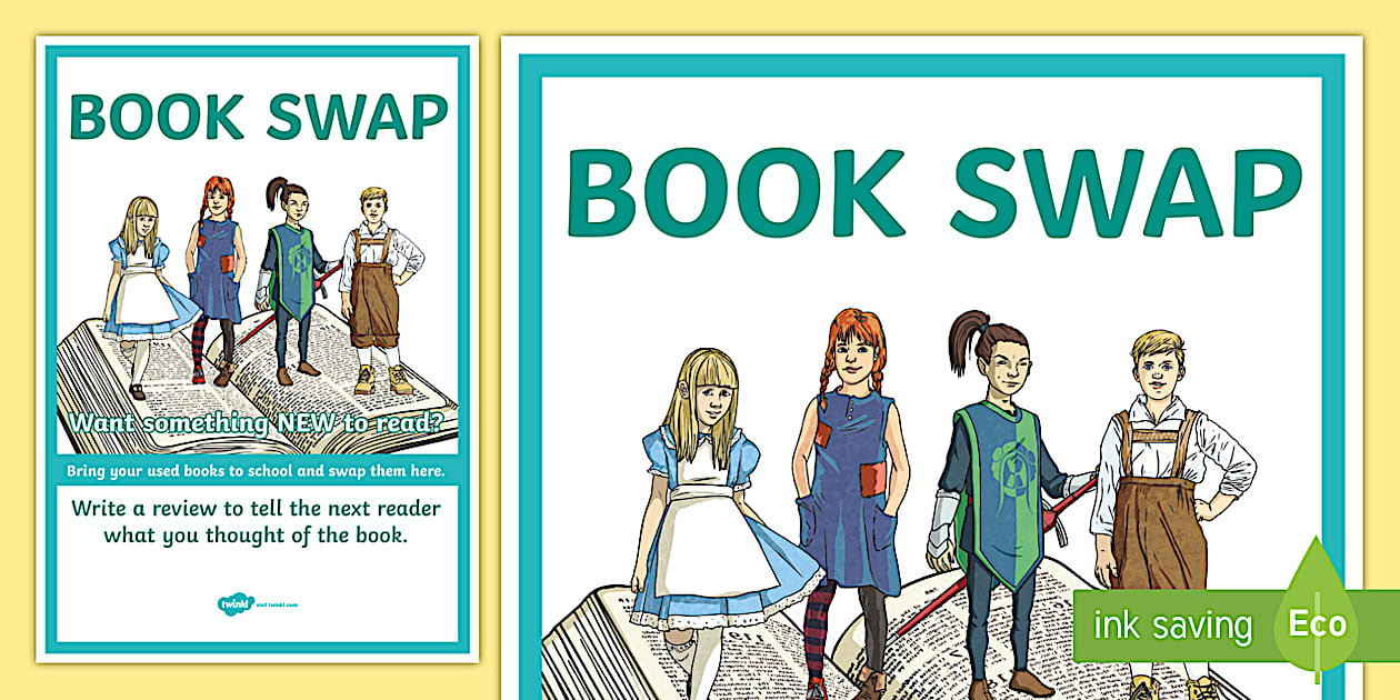 Book Swap Box Label (l'insegnante ha fatto) - Twinkl