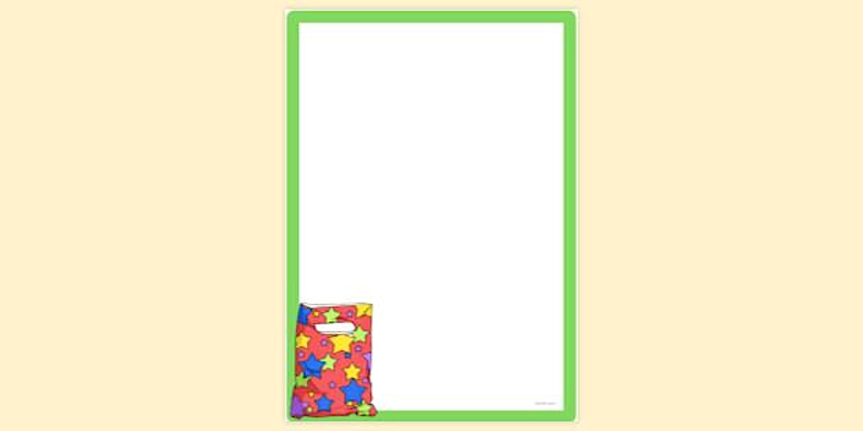 Simple Blank Party Bag Page Border | Page Borders | Twinkl