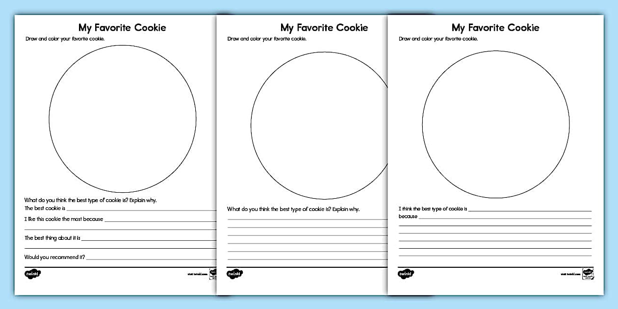My Favorite Cookie Differentiated Opinion Writing Worksheet for K-2nd Grade