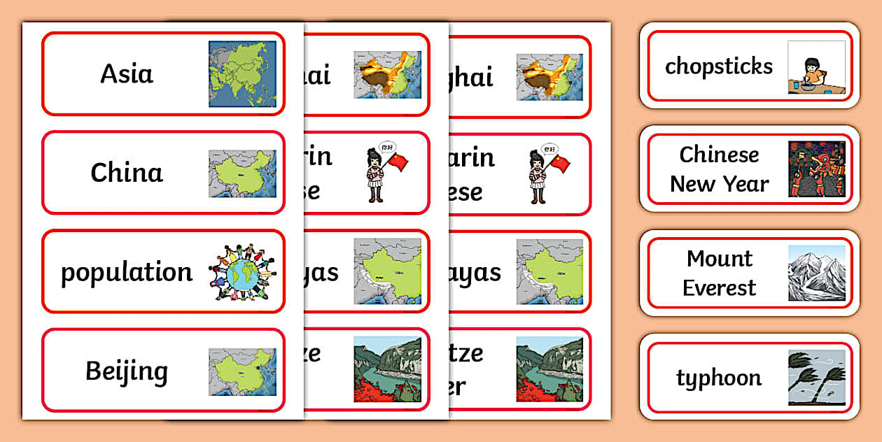Let's Go to China Word Cards (teacher made) - Twinkl