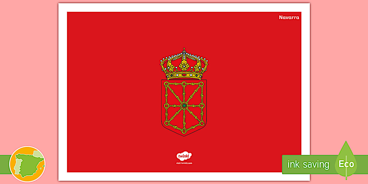 Póster: La bandera de Navarra (teacher made) - Twinkl