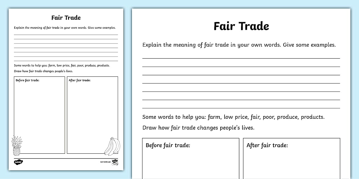 Fairtrade Worksheet / Worksheet (teacher made) - Twinkl
