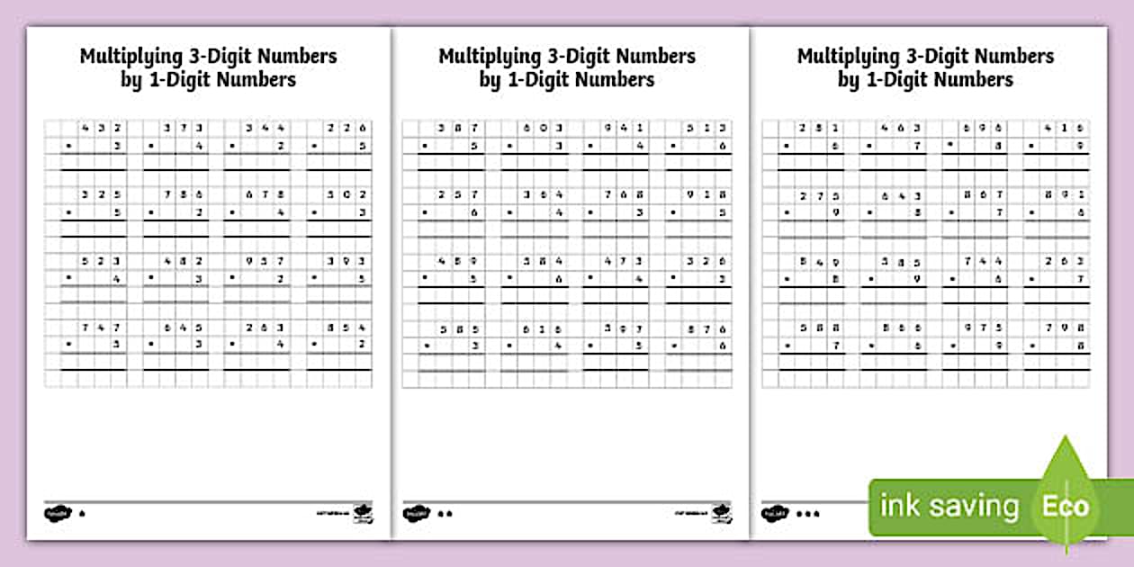 Multiplying 3-Digit by 1-Digit Numbers on Squared Paper