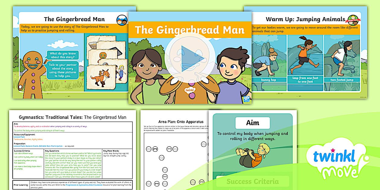 👉 The Gingerbread Man for PE | Y1 Gymnastics | Twinkl Move