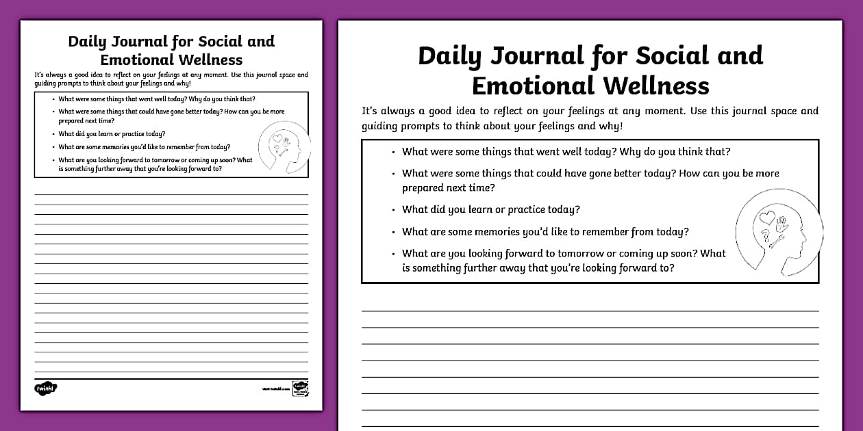 Wellness Journal PDF | 3rd Grade Resource | Twinkl USA