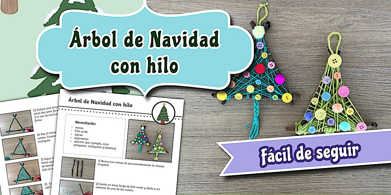 Manualidad: Árbol de Navidad con hilo