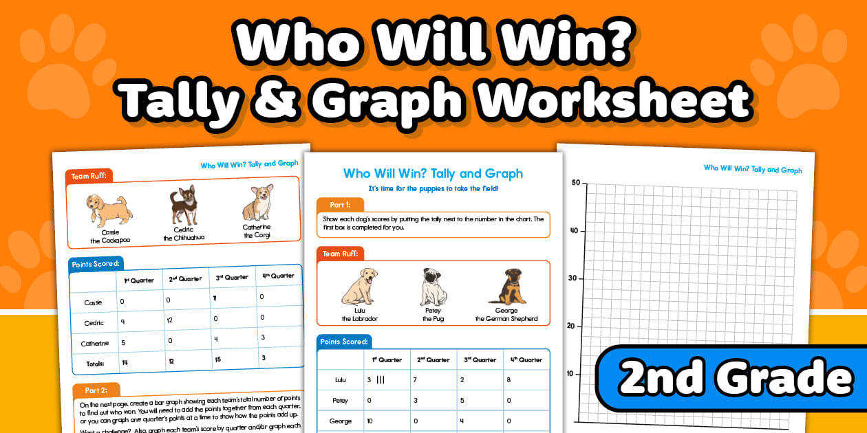 Second Grade Who Will Win? Tally and Graph Worksheet
