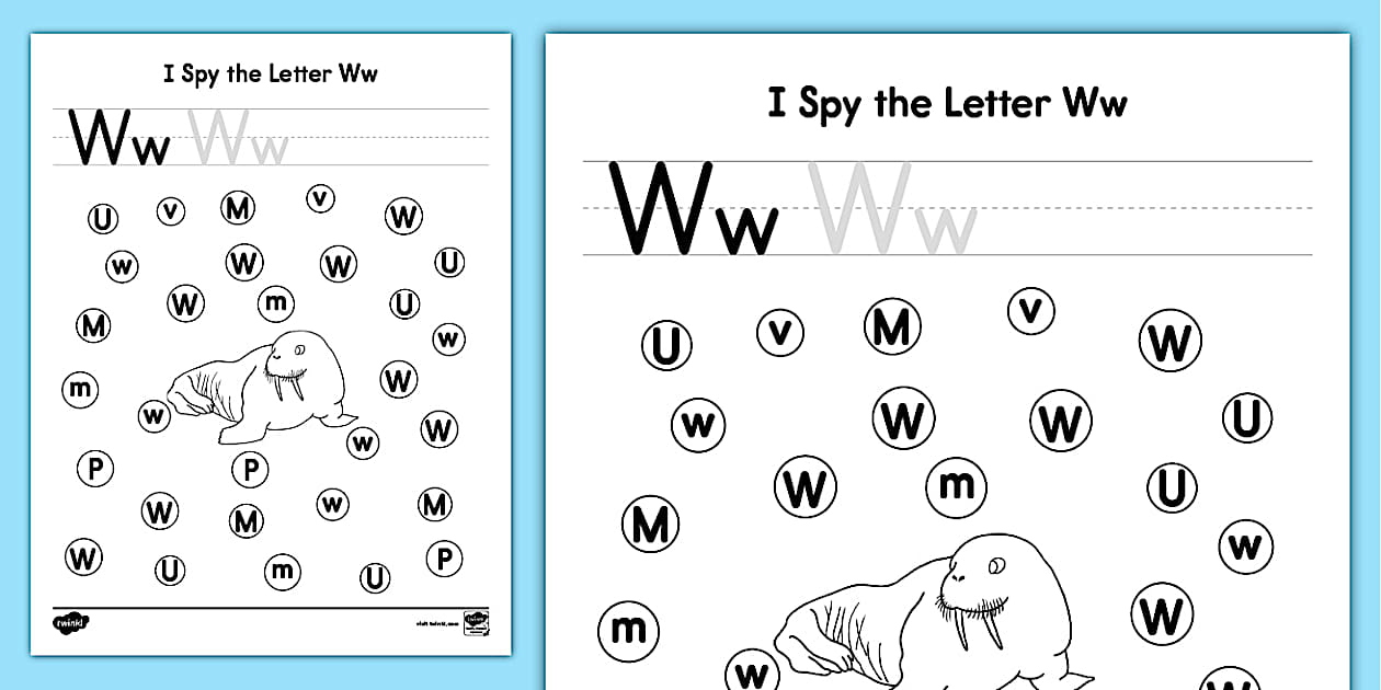 I Spy the Letter Ww Activity (teacher made) - Twinkl