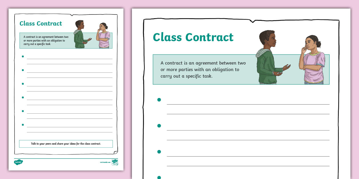 Back To School: Class Contract KS2 (teacher made) - Twinkl