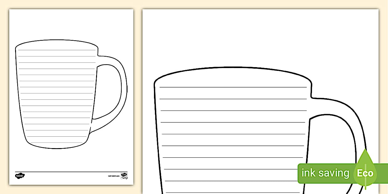 Mug Writing Template (teacher made) - Twinkl